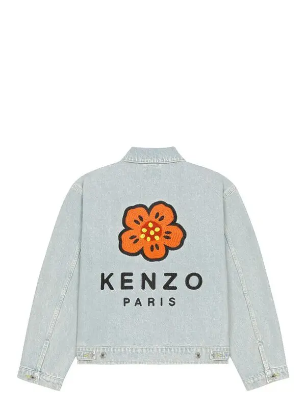 Kenzo X Nigo Boke Flower Embroidered Denim Tracker Jacket - Sky Blue