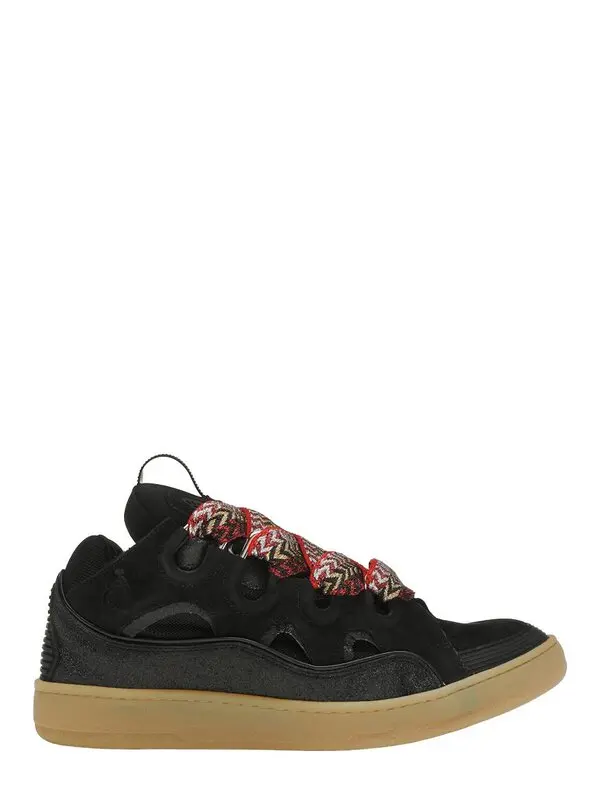 LANVIN Leather Curbin Sneakers - Black/gum