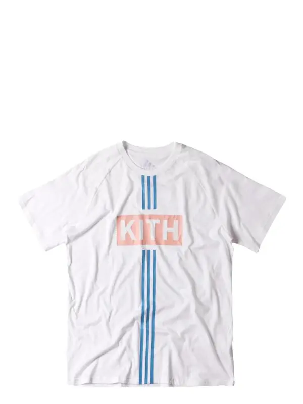 Kith Adidas Soccer Flamingos Home Alternate Classic Logo Tee Shirt - White