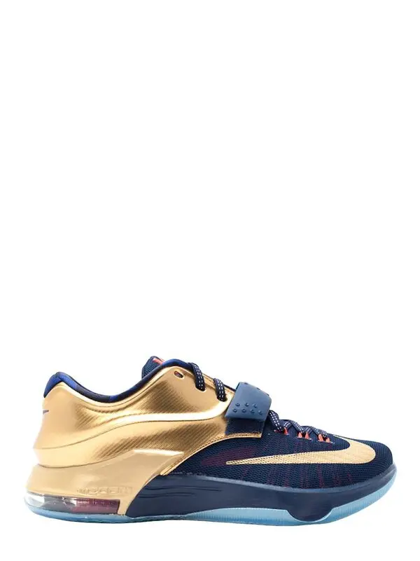 Nike Kd 7 Gold Medal Sneakers - Midnight Navy Blue/metallic Gold/bright Crimson