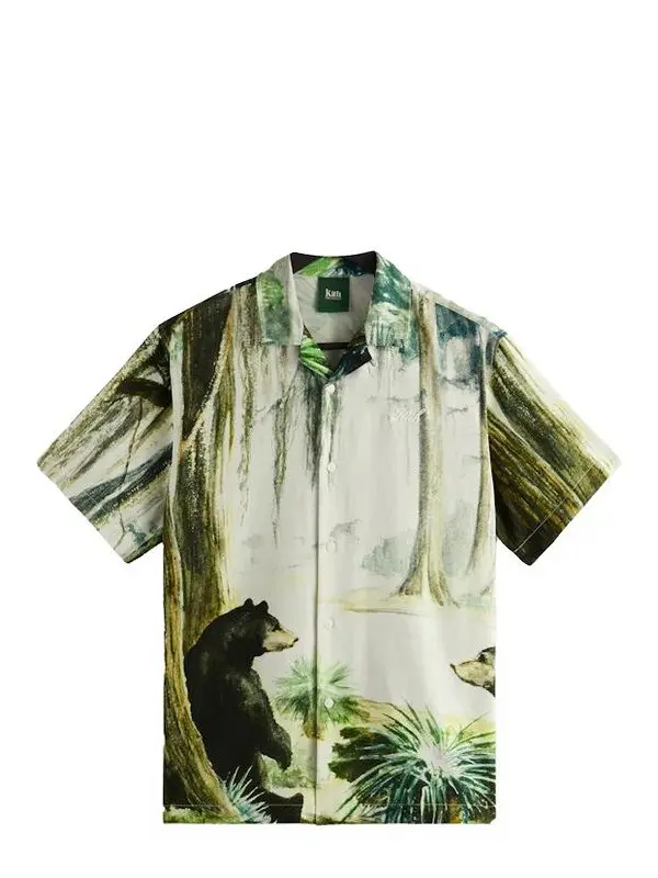 Kith Amnh Black Bear Camp Collar Shirt - White