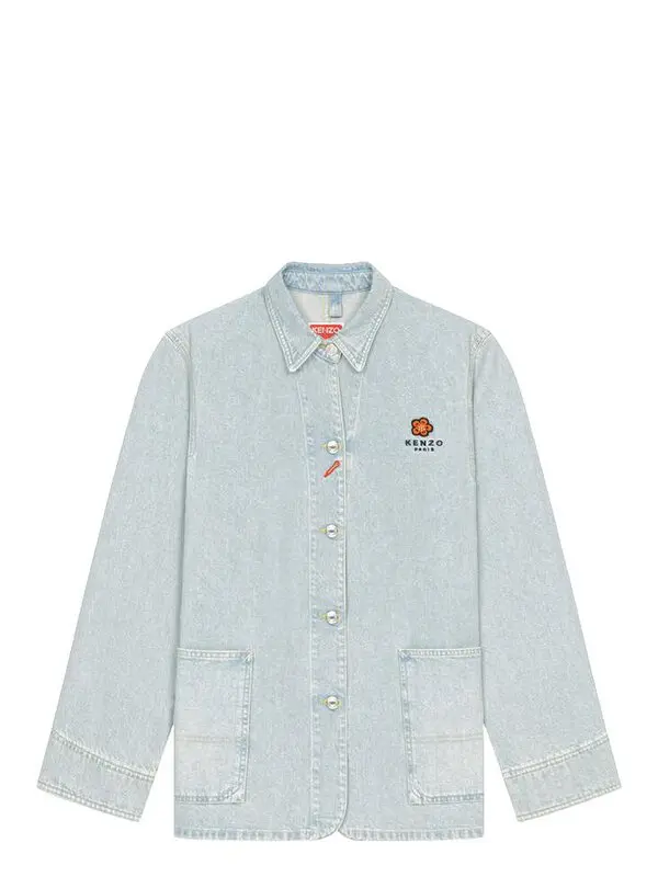 Kenzo X Nigo Boke Flower Crest Denim Workwear Jacket - Sky Blue