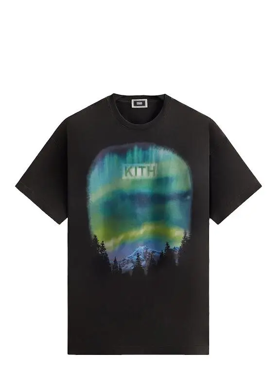 Kith Aurora Classic Logo Vintage Tee Shirt - Black