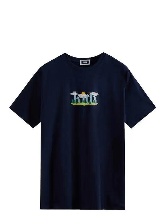 Kith Cloud Serif Logo Tee Shirt - Nocturnal