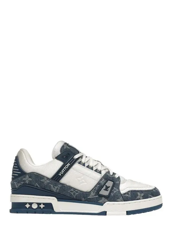 LOUIS VUITTON Trainer Monogram Denim Sneaker - White/blue