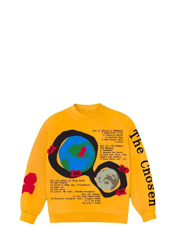 KID CUDI Cpfm For Motm Iii Beautiful Trip Crewneck Sweatshirt - Yellow
