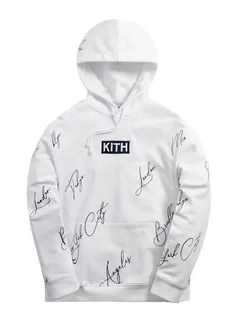 Kith City Script Hooded Sweatshirt - White