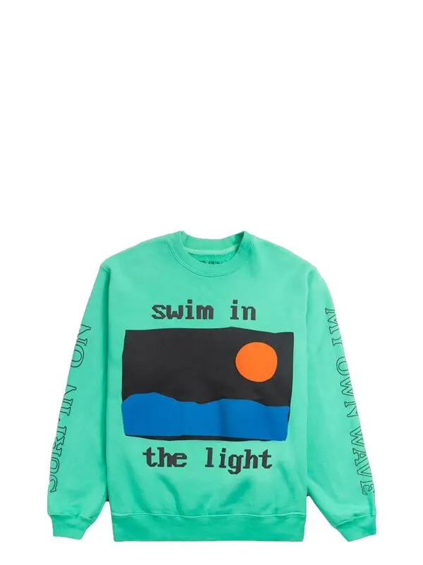 KID CUDI Rolling Loud Swim In The Light Crewneck Sweatshirt - Teal