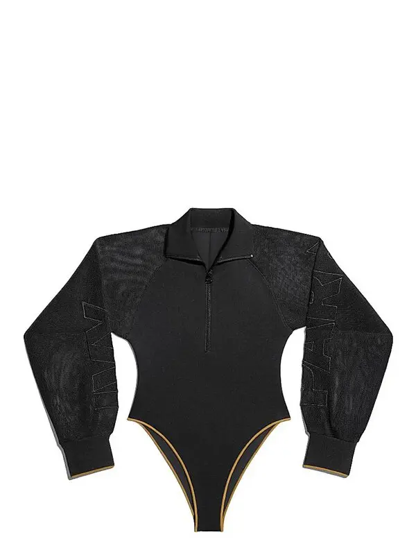 Adidas Ivy Park Mesh Sleeve Bodysuit - Black/mesa