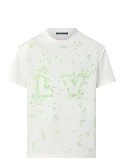 LOUIS VUITTON Spread Embroidery T-shirt - Milk White/green