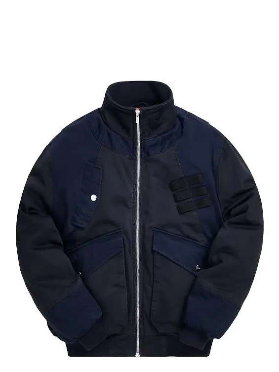 Kith Colorblocked Satee Shirtn Bomber - Navy Blue
