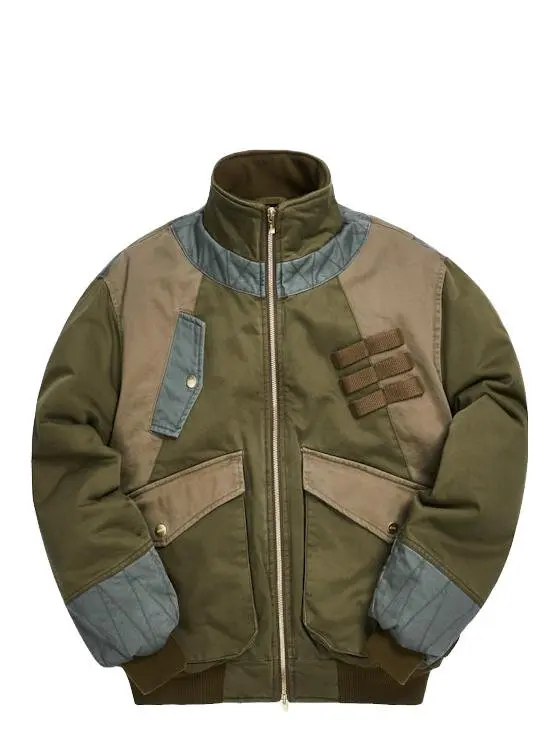 Kith Colorblocked Satee Bomber - Olive