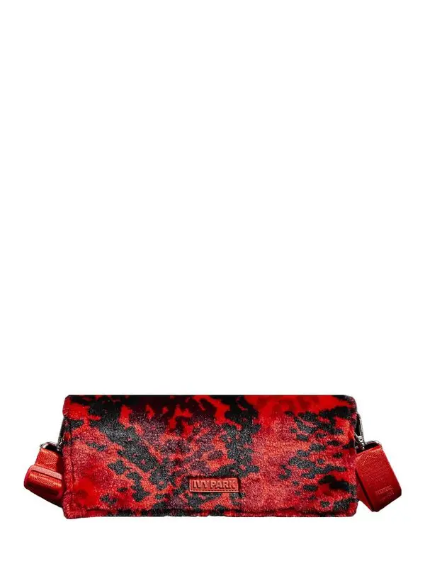 Adidas Ivy Park Printed Faux Fur Envelope Clutch - Red