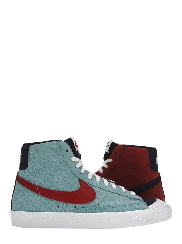 Nike Blazer Mid '77 Emb Nba Wnba 75th Anniversary Sneakers - Washed Teal/white/university Gold