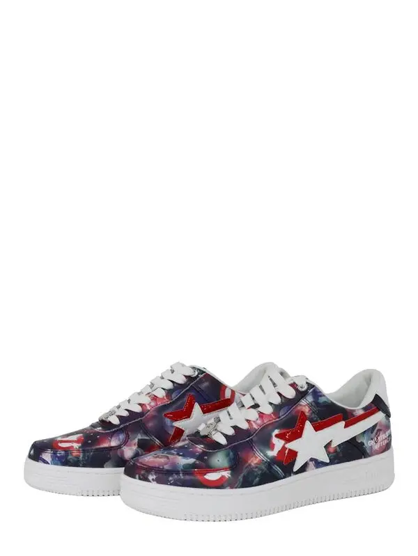 BAPE A Bathing Ape Sta Ghostbusters Camo Sneakers - Navy Blue/red/white
