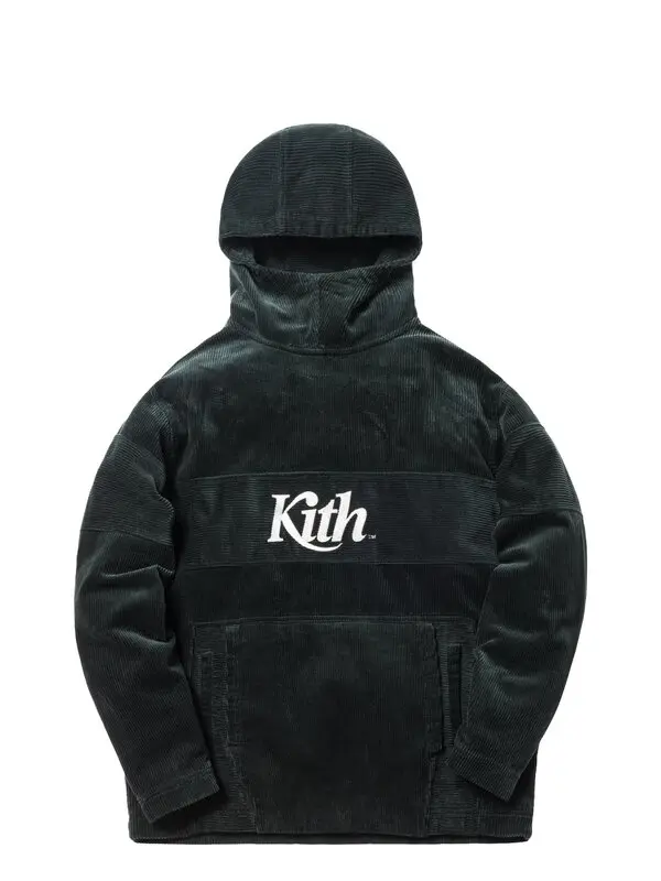 Kith Corduroy Double Pocket Hoodie - Forest Green