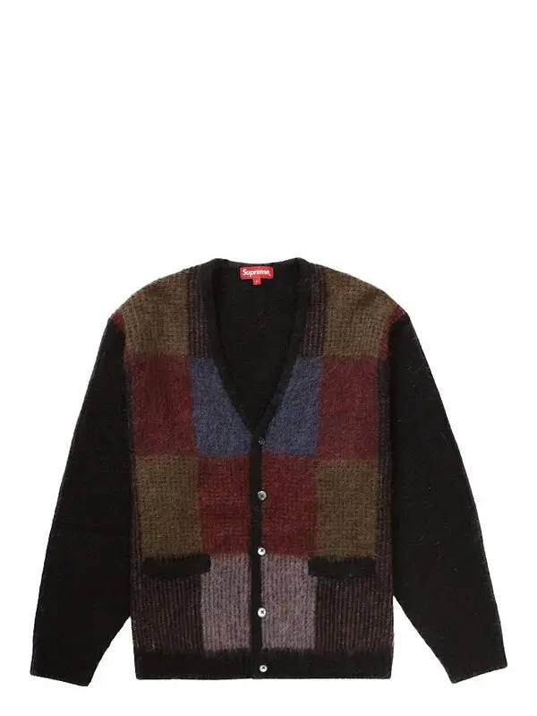 Supreme Brushed Grid Cardigan - Black