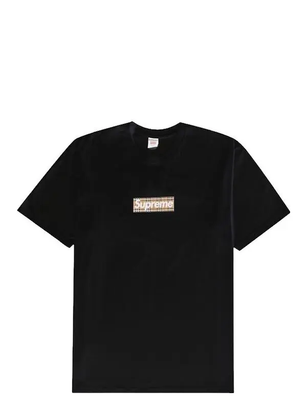Supreme Burberry Box Logo Tee Shirt - Black