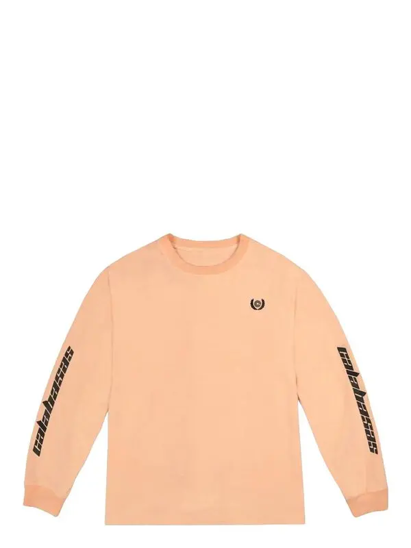 Adidas Yeezy Calabasas Long Sleeves Tee Shirt - Neon Orange
