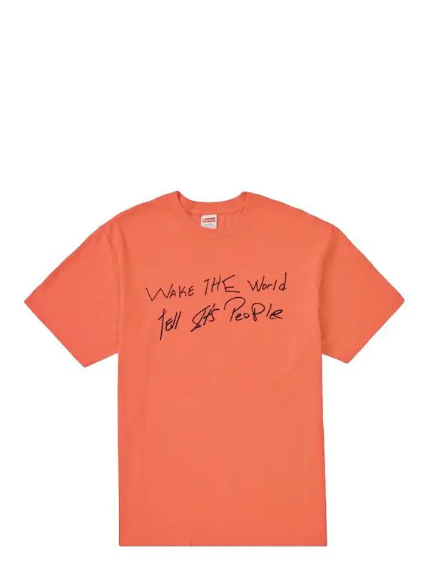 Supreme Buju Banton Wake The World Tee Shirt - Neon Orange