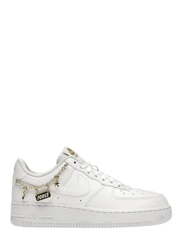 Nike Air Force 1 Low Lx Pendant Sneakers - White/metallic Gold