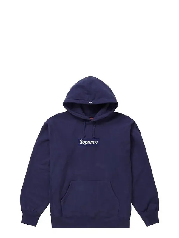 Supreme Box Logo Hooded Sweatshirt - Washed Navy Blue