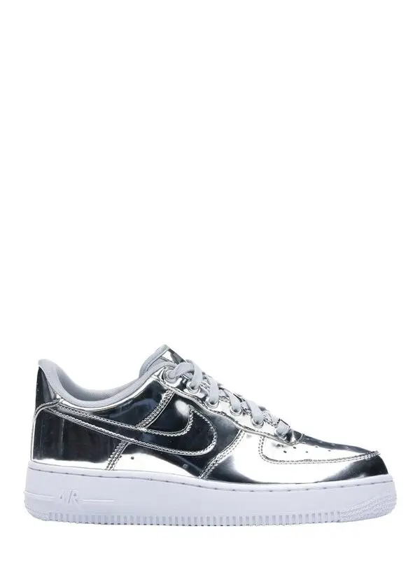 Nike Air Force 1 Low Metallic Chrome Sneakers - Chrome/white/metallic Silver