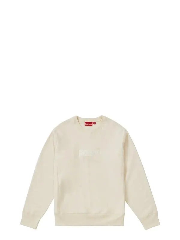 Supreme Box Logo Crewneck Sweatshirt - Natural