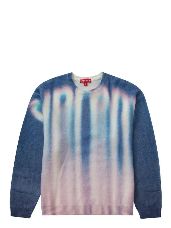 Supreme Blurred Logo Brushed Wool Sweater - Blue
