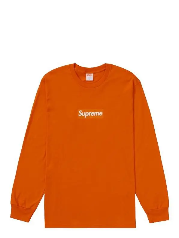 Supreme Box Logo Long Sleeve Tee Shirt - Orange