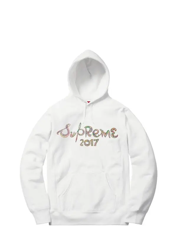 Supreme Brush Logo Hoodie - White