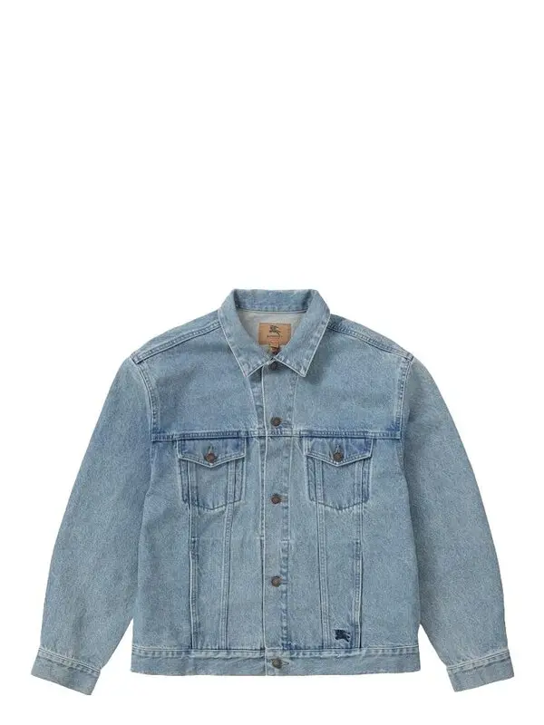 Supreme Burberry Denim Trucker Jacket - Washed Blue