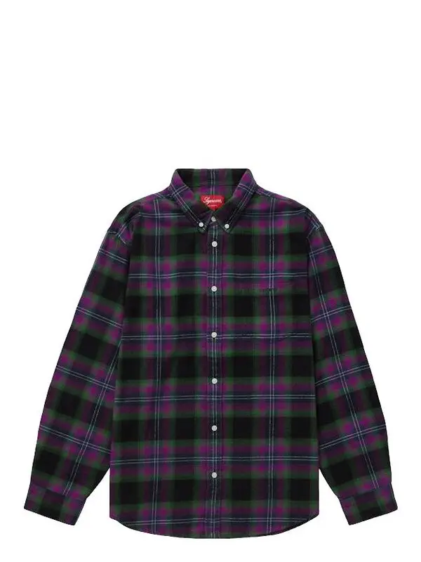 Supreme Brushed Plaid Flannel Shirt - Black