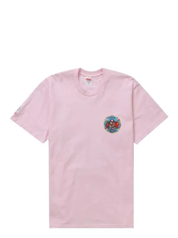 Supreme Fdny Engine 9 Tee Shirt - Light Pink