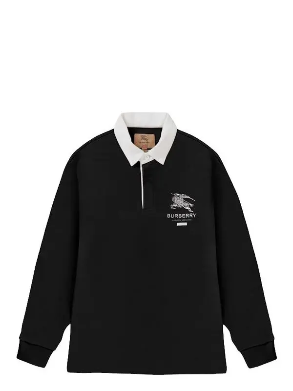 Supreme Burberry Rugby Shirt - Black