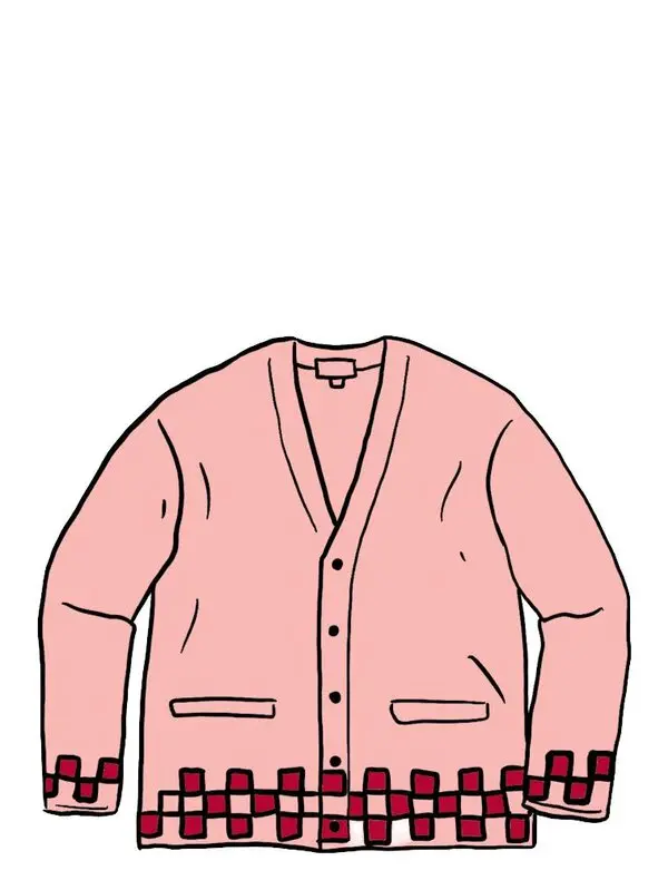 Supreme Brushed Checkerboard Cardigan - Pink