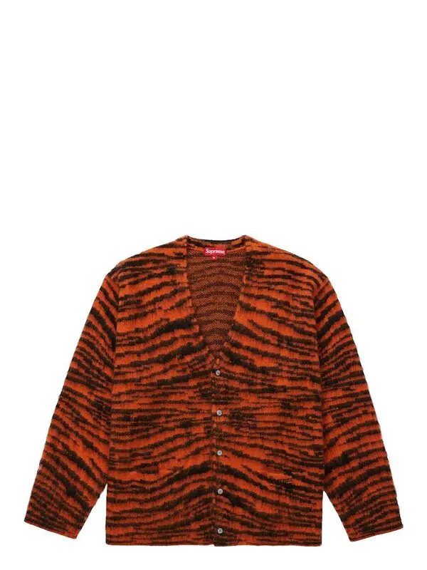 Supreme Brushed Mohair Cardigan - Tiger Stripe