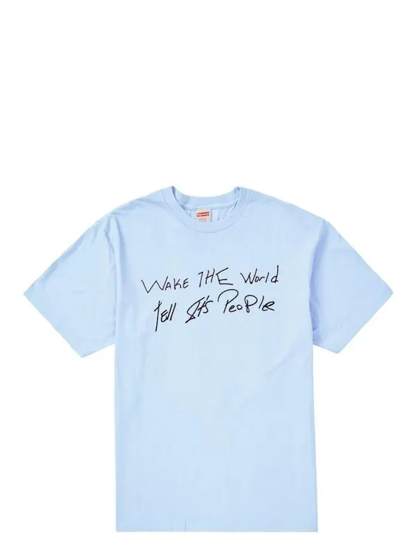 Supreme Buju Banton Wake The World Tee Shirt - Light Blue