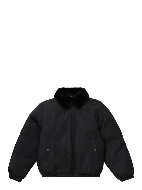 Supreme Burberry Shearling Collar Puffer Jacket - Black