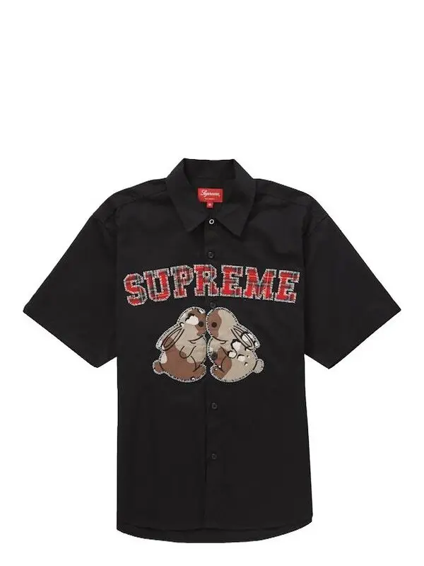 Supreme Bunnies Short Sleeve Work Shirt - Black