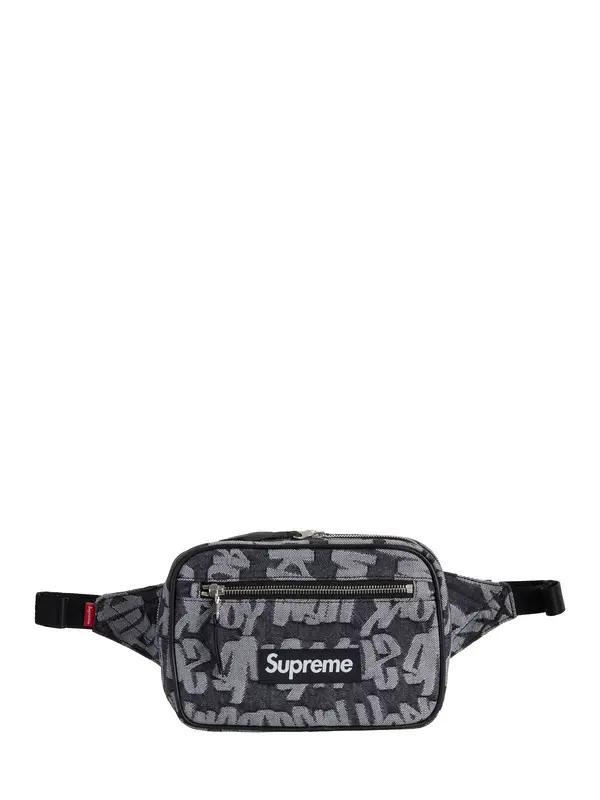 Supreme Fat Tip Jacquard Denim Waist Bag - Black