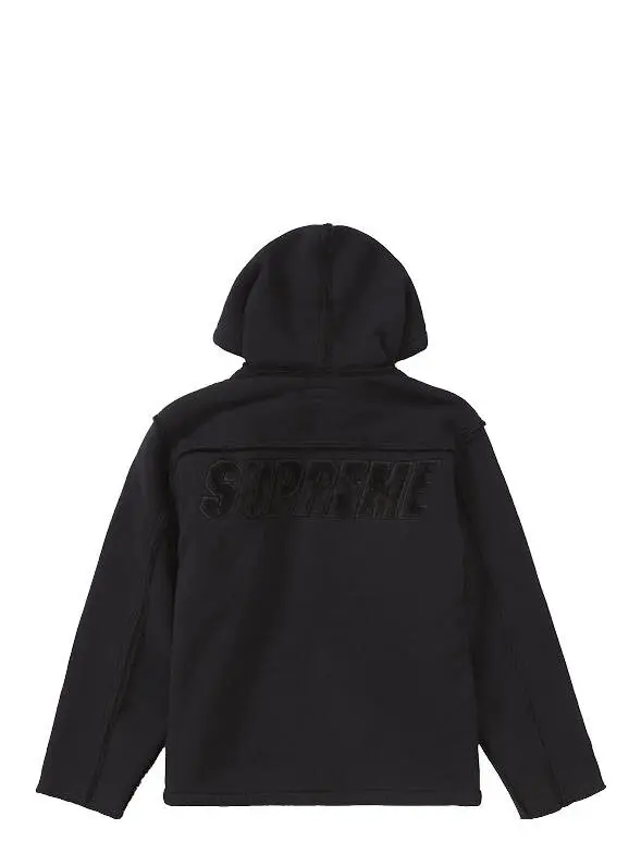 Supreme Faux Shearling Hooded Jacket - Black