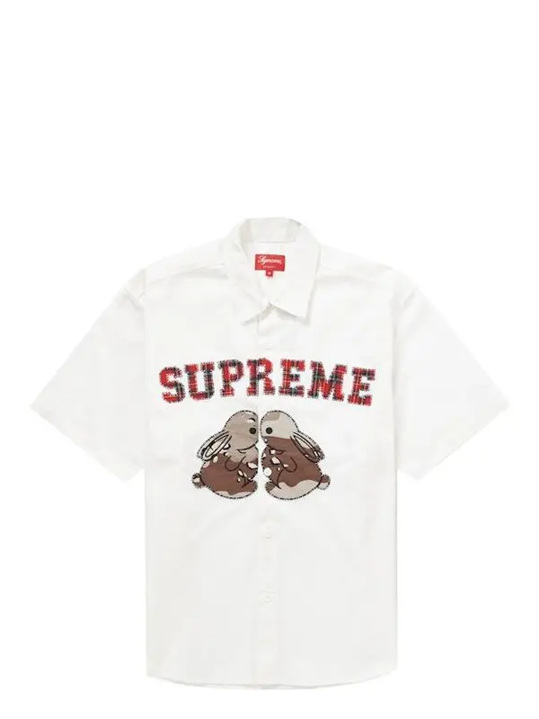 Supreme Bunnies Short Sleeve Work Shirt - White