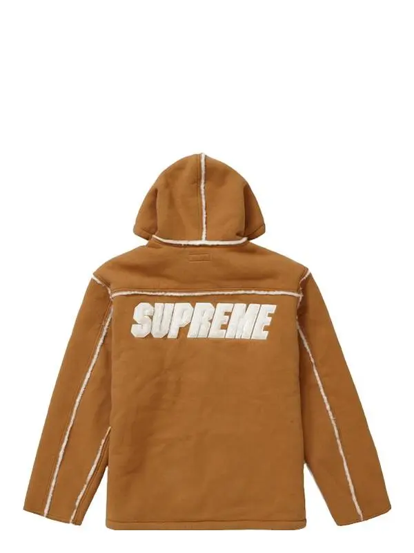 Supreme Faux Shearling Hooded Jacket - Tan