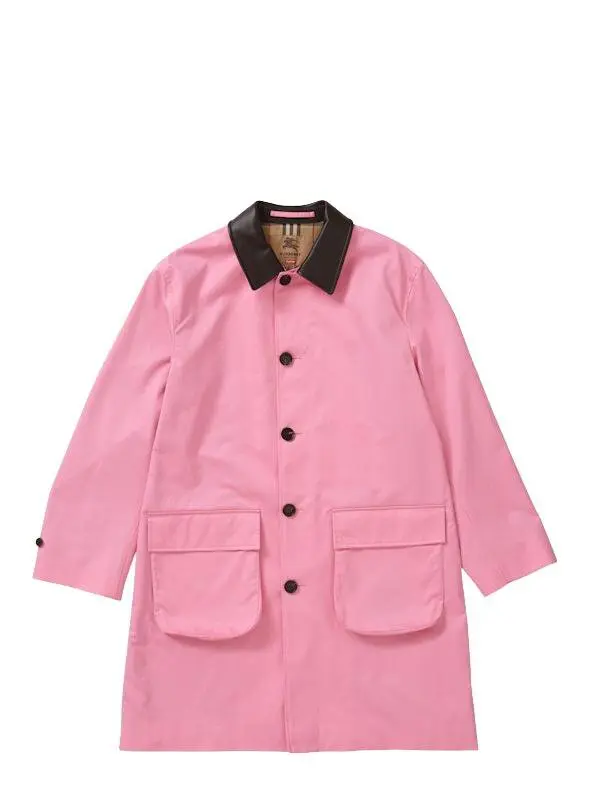 Supreme Leather Collar Trench - Pink