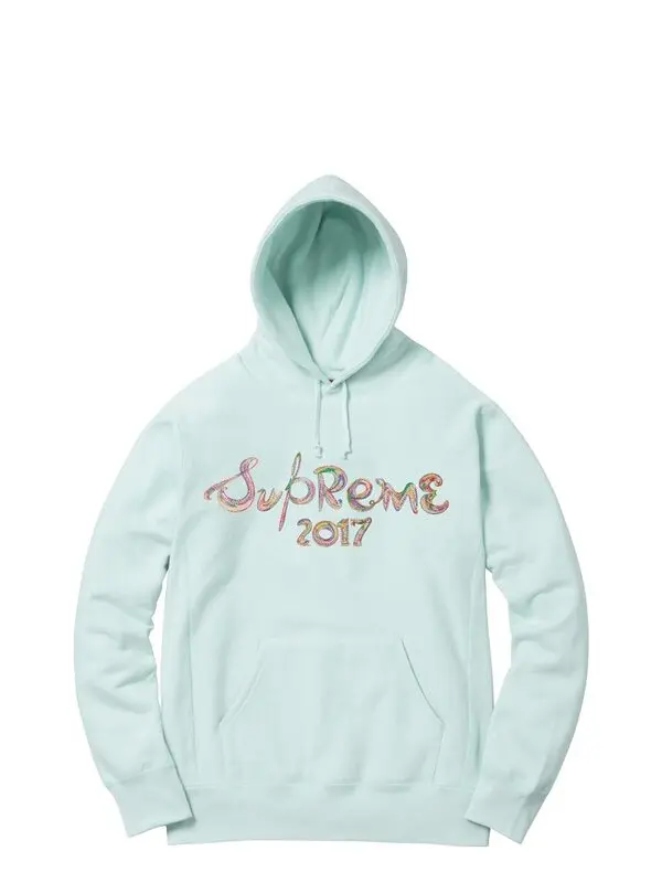 Supreme Brush Logo Hoodie - Ice Blue