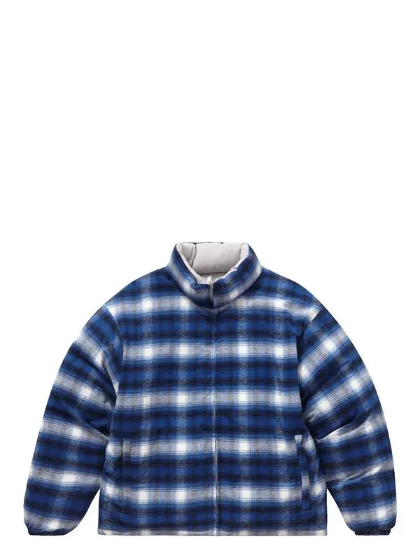 Supreme Flannel Reversible Puffer Jacket - Grey