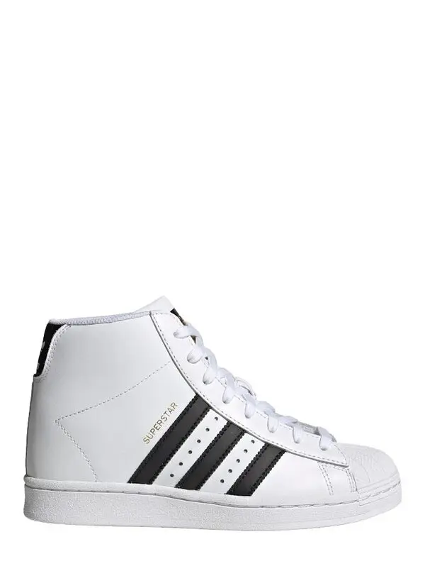 Adidas Superstar Up High-top Sneakers - Cloud White/core Black/gold Metallic