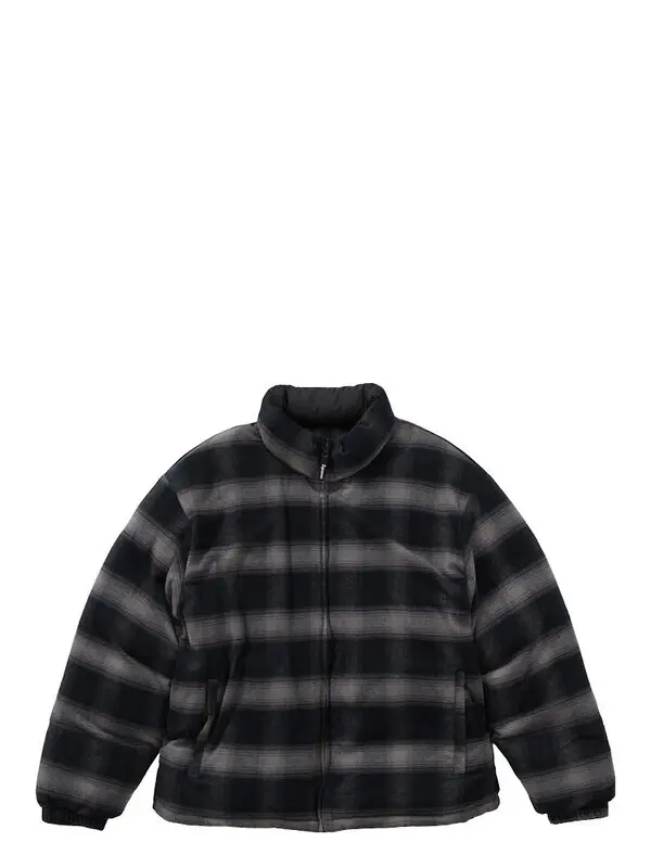 Supreme Flannel Reversible Puffer Jacket - Black