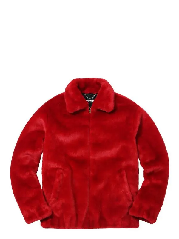 Supreme Faux Fur Bomber Jacket - Red